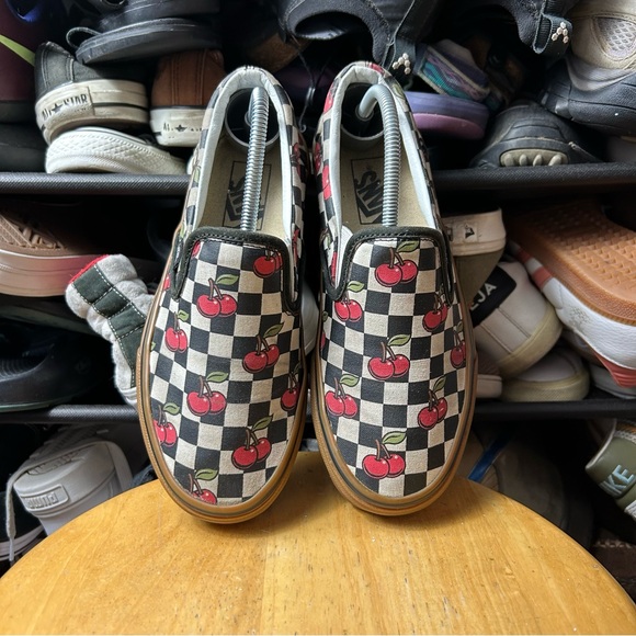 Vans | Shoes | Vans Slip On Checkerboard Cherry Black White Gum | Poshmark